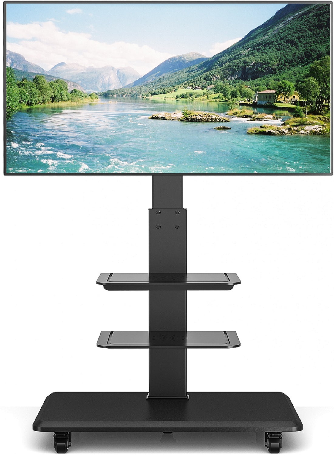 Walmart Modern Rolling TV Stand for Flat TVs up to 85 inch, 3 Shelves ...