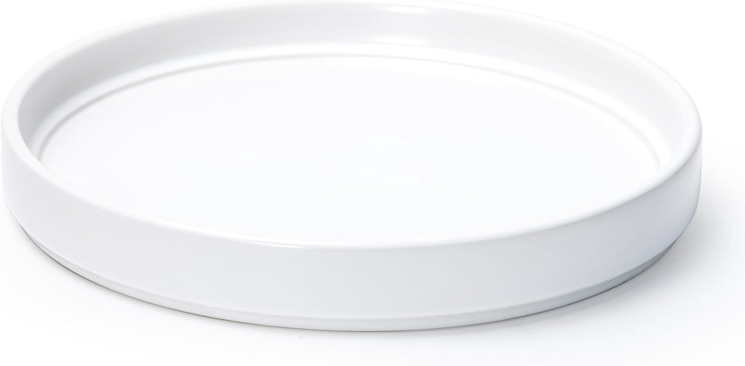 Modern Round 12 Inch Ceramic Plant Pot Saucer, Planter Pot Drainage ...