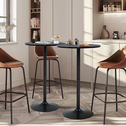 Modern Round Bar Table- 40" Height Kitchen Dining Table Round Pub Table ...