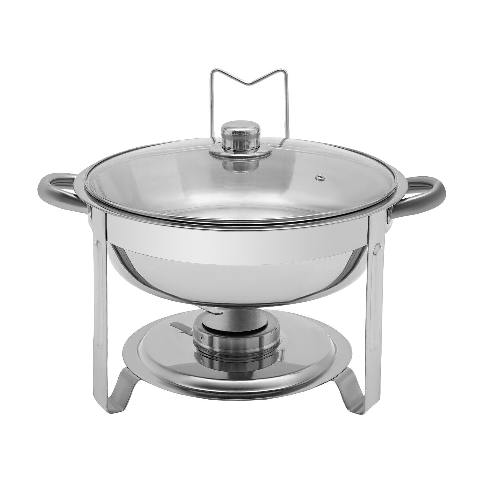Modern Round Chafing Dish Buffet Set Food Tray Stainless Steel 5.28QT Round Chafer Food Warmers ...