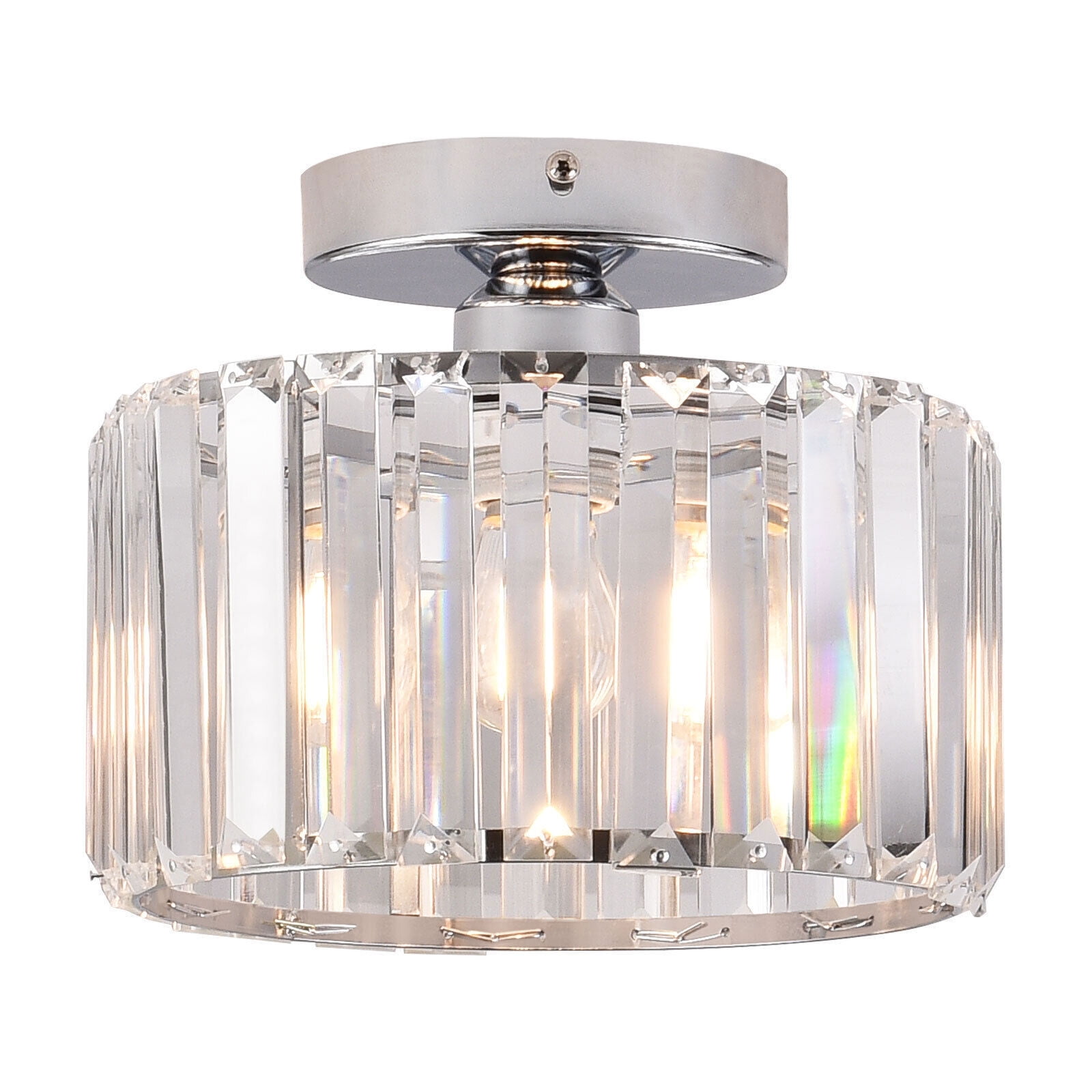 Modern Round Chandelier LED Ceiling Light Pendant Lamp Crystal Fixture ...