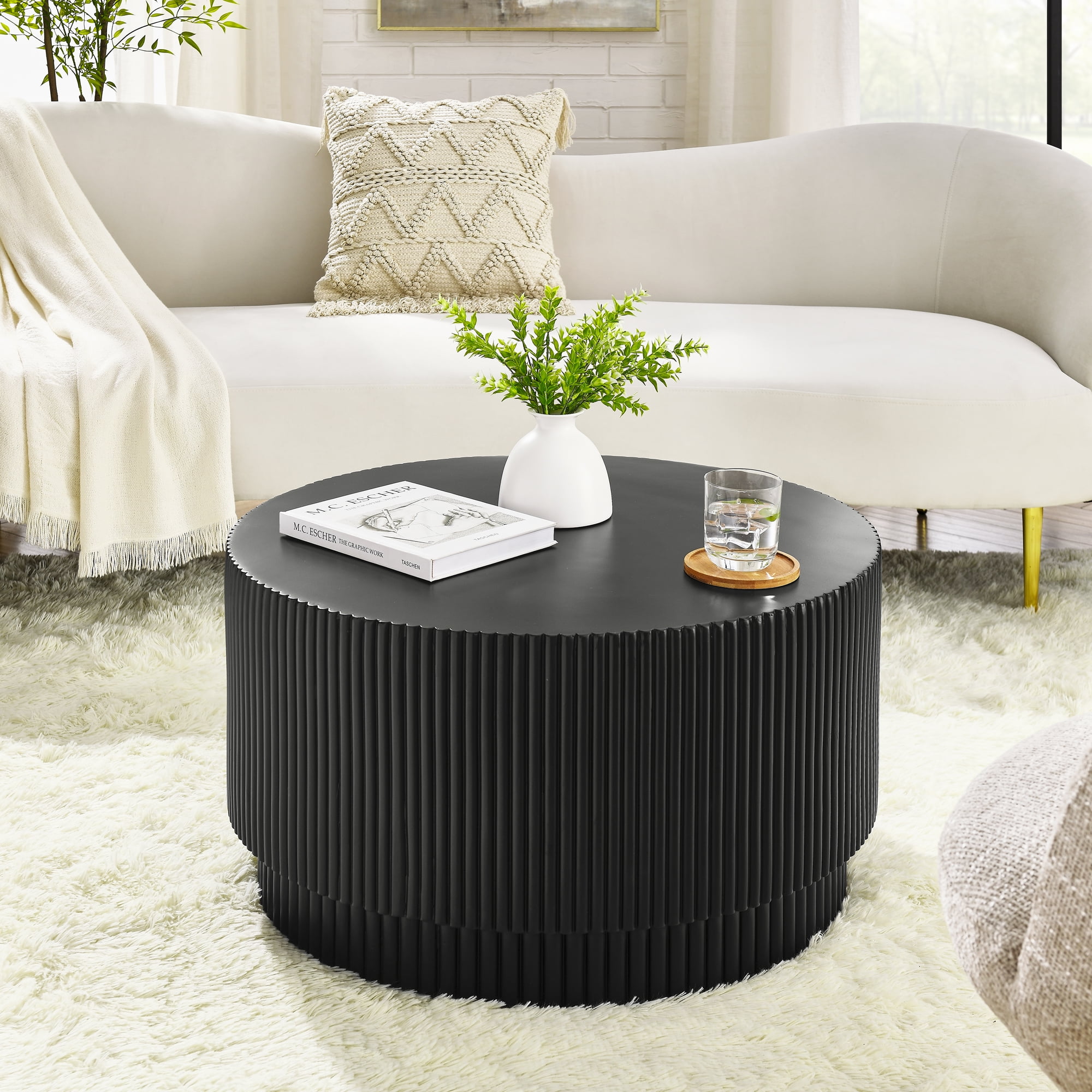 Modern Round Coffee Table, Circle End Table, Magnesium Oxide Center ...