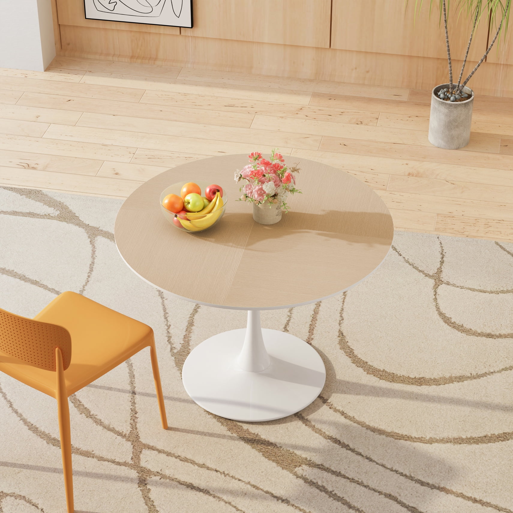 Modern Round Dining Table 42" with Round MDF Table Top&Pedestal Base ...