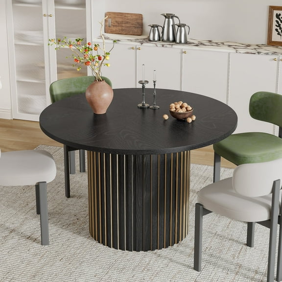 Dining Table for 4-6, 47 Inch Round Dining Table, Farmhouse Circle ...