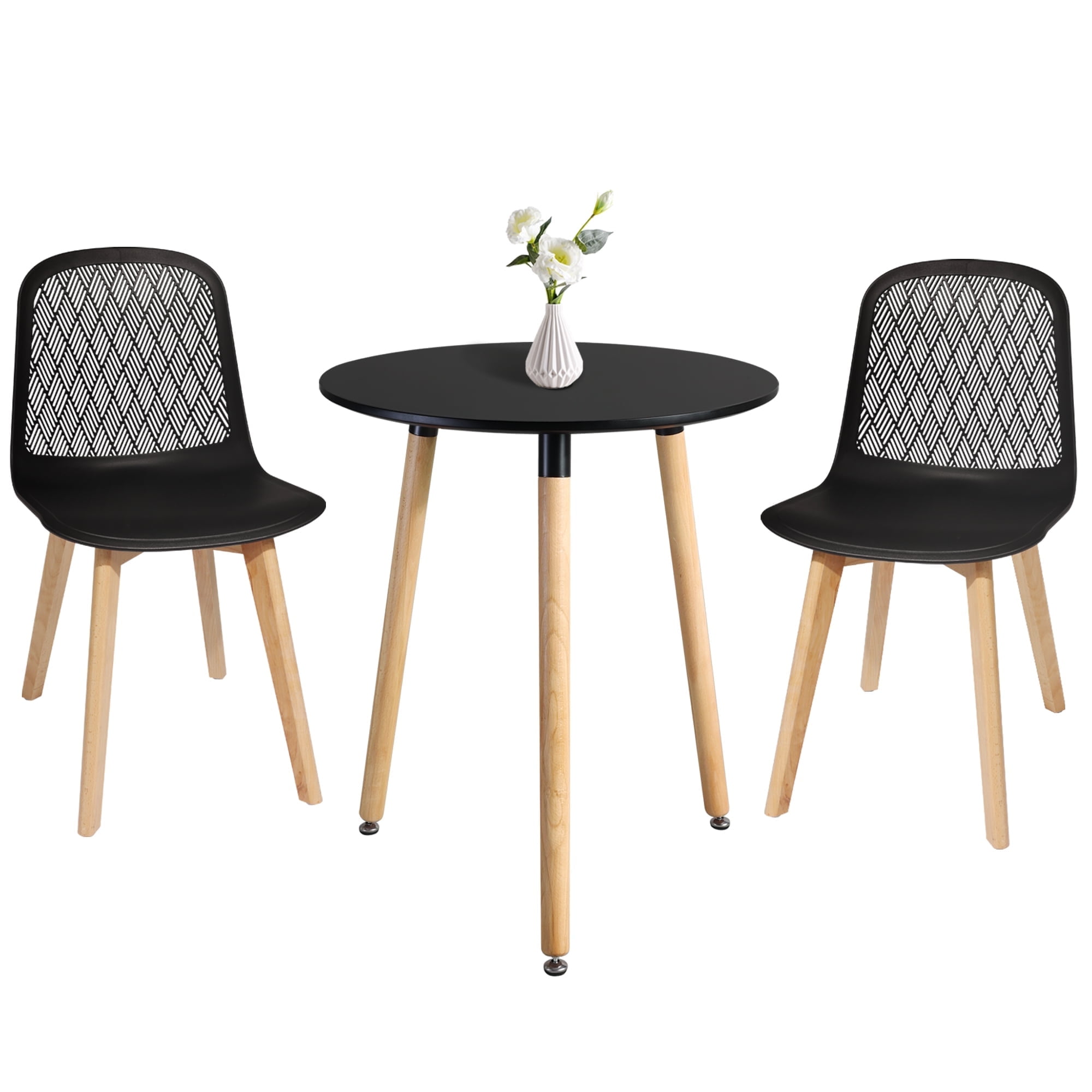 Modern Round Dining Table Set for 2, Mid-Century Dining Table and ...