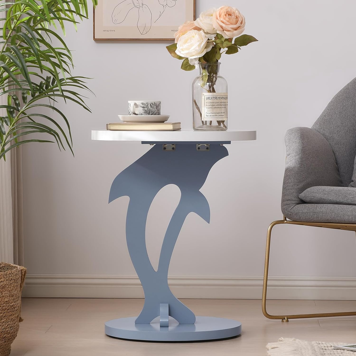 Modern Round End Table with Crossed Legs Unique Small Side Table ...