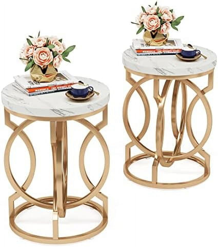 Modern Round End Table Set of Two with Thick Wood Top 20\u201DSofa ...