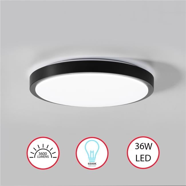 Modern Round LED Ceiling Light Fixture Flush Mount Lighting, 6500K ...
