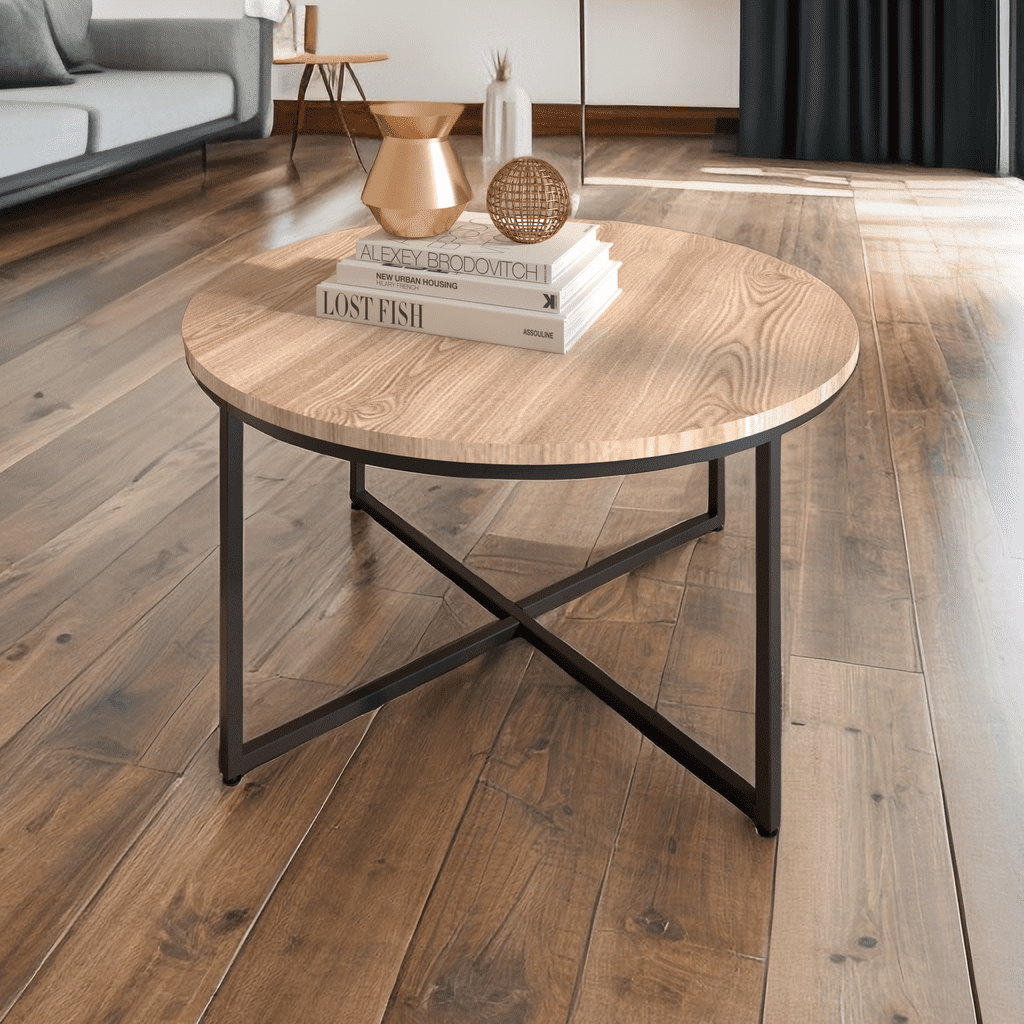 Modern Round Metal Coffee Table, Modern Living Accent Side or Coffee ...