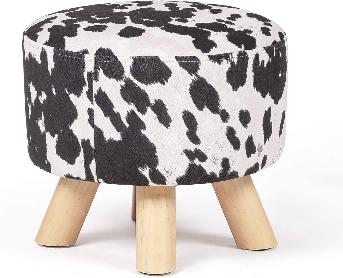 Modern Round Ottoman Foot Rest Stool/Seat Pouf Ottoman With Linen ...