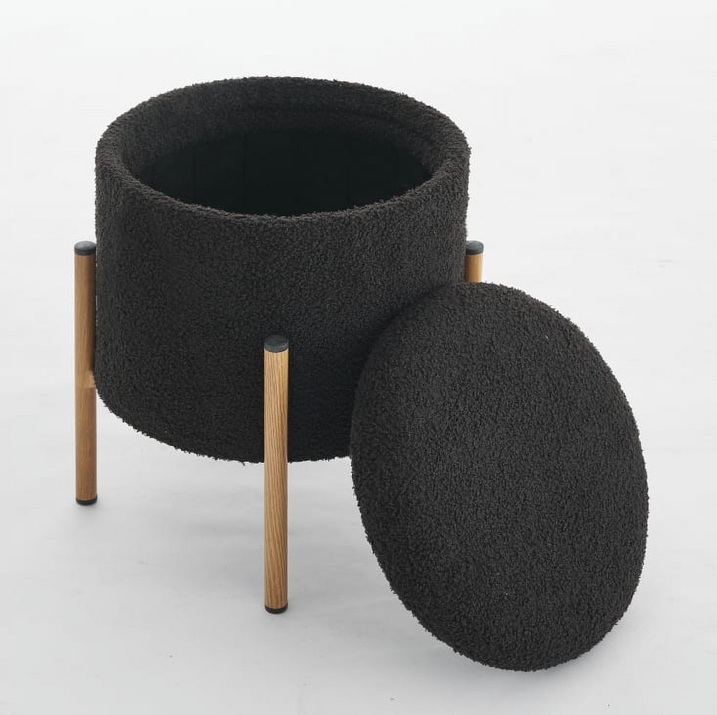 Modern Round Storage Ottoman, Ottoman Foot Stools With Metal Base ...