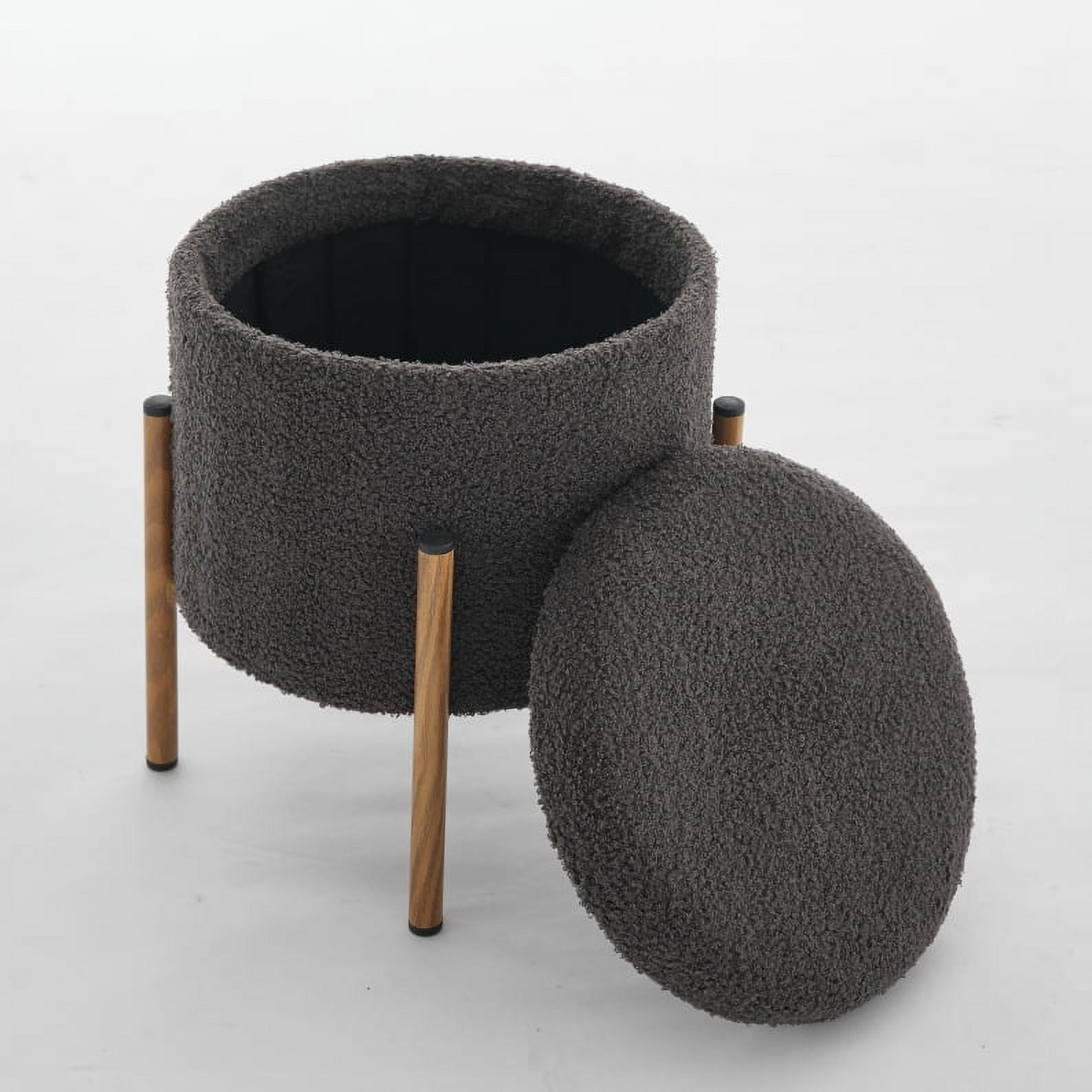 Modern Round Storage Ottoman, Ottoman Foot Stools With Metal Base ...
