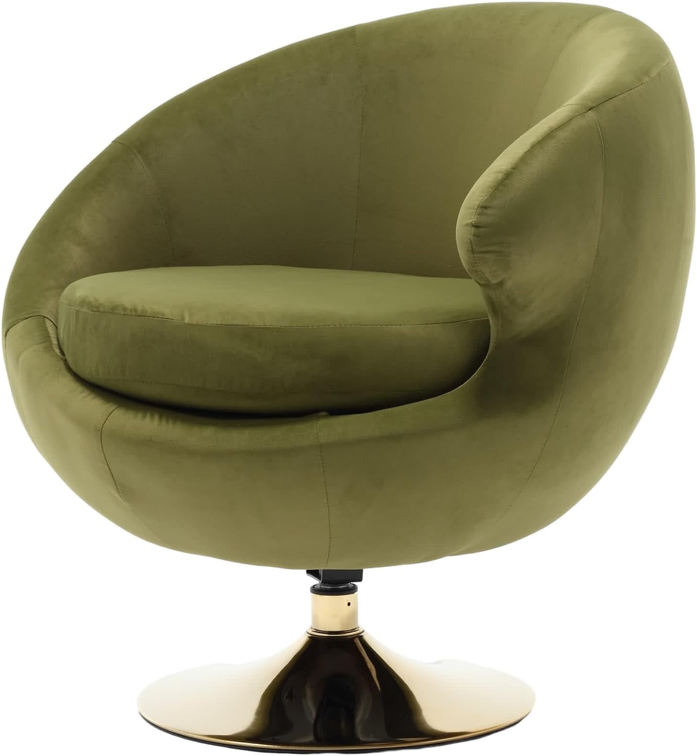 Modern Round Swivel Chair, Green Velvet Accent Chair, 360 Swivel Cuddle ...