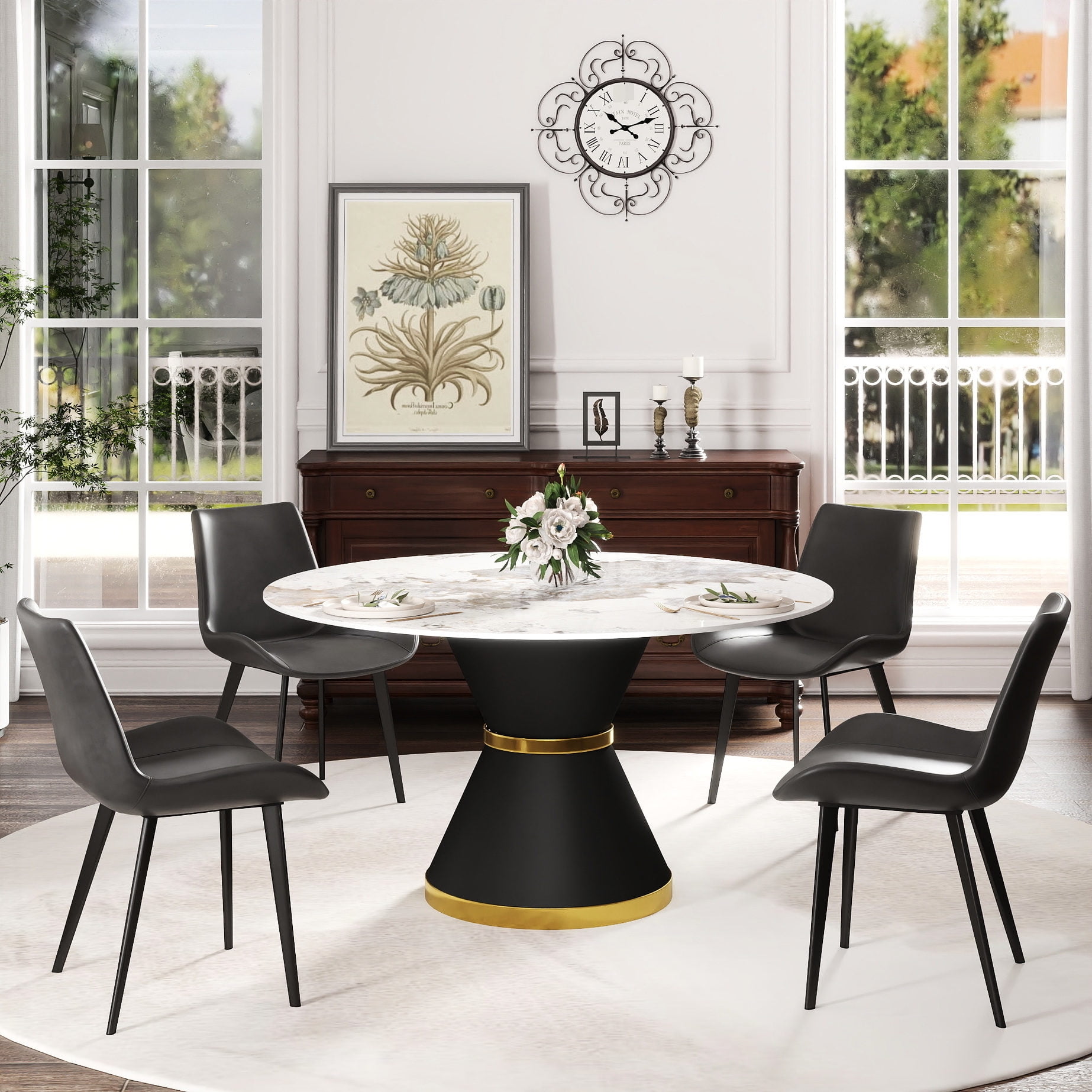 Modern Round Table | Seats 6 Comfortably for Dinners | Sintered Stone ...