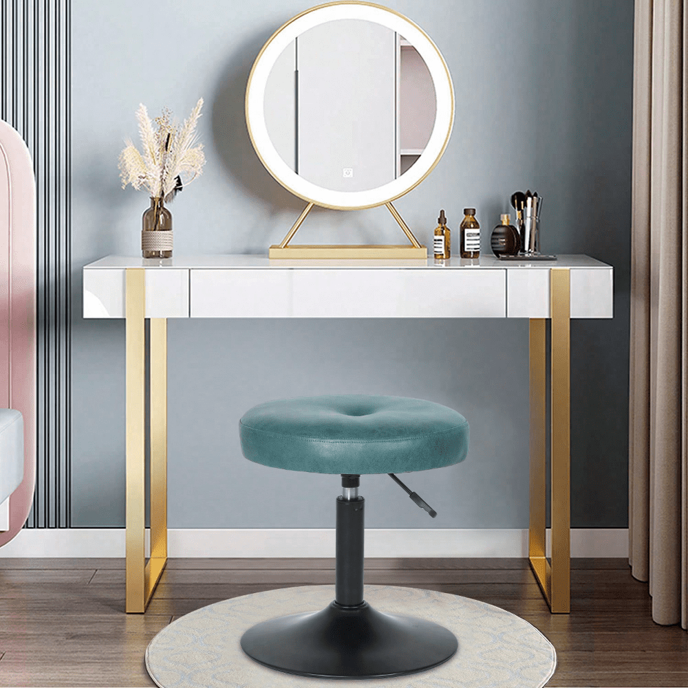 Modern Round Vanity Stool Chair For Makeup Room, Velvet Height ...