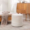 Modern Round Boucle Upholstered Ottoman with Soft Padded Seat, Multi ...