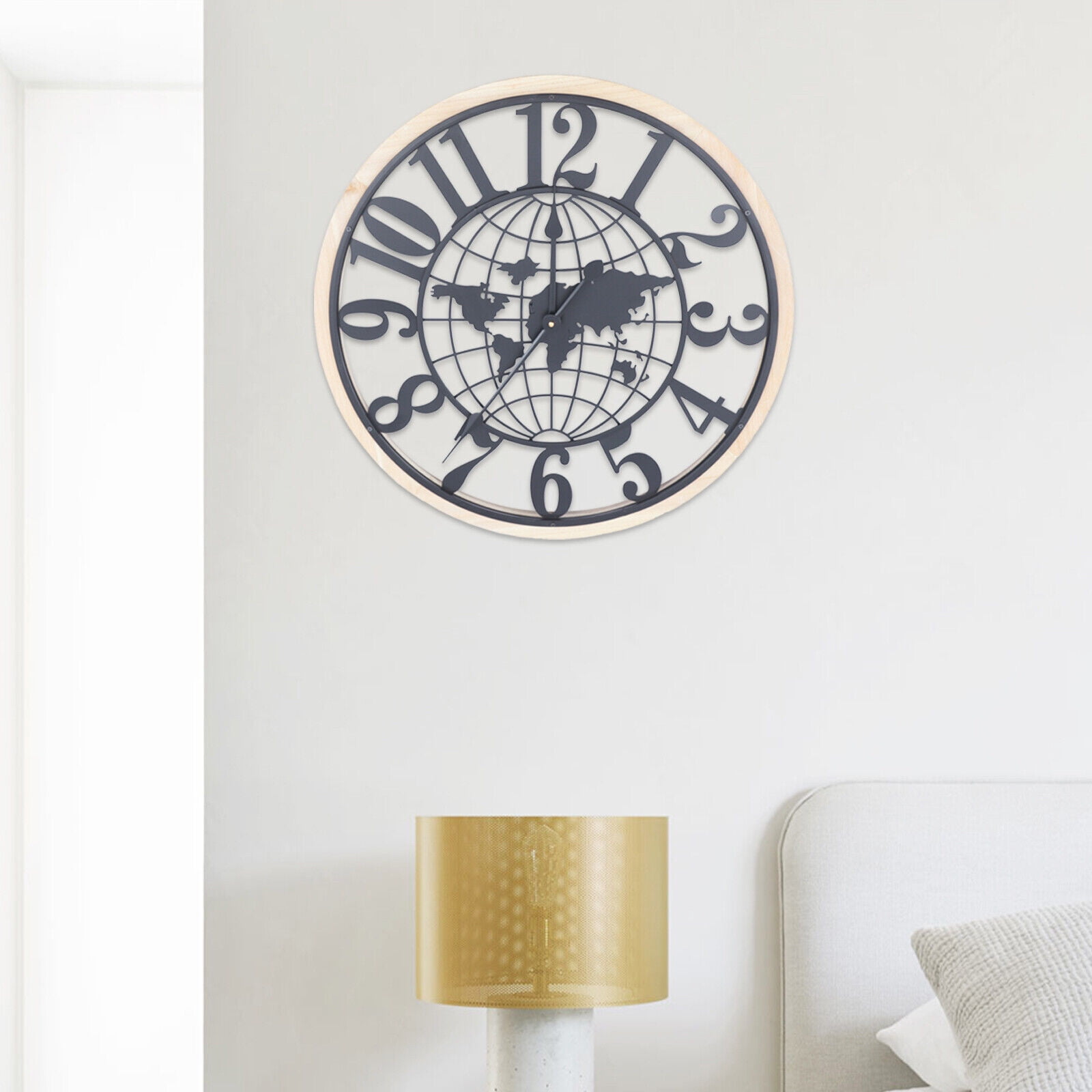 Modern Round Wall Clock Creative Clocks Battery Powered Silent Clock ...