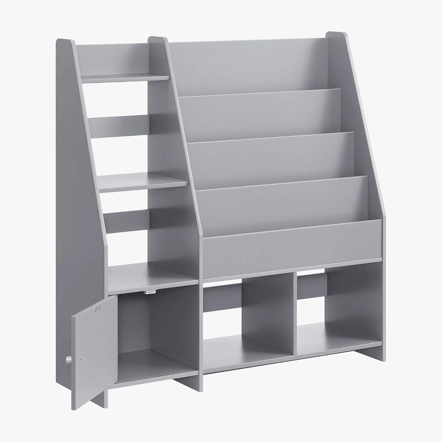 Modern Rounded Edge Wooden Kids Bookshelf with Storage Cabinet Book ...