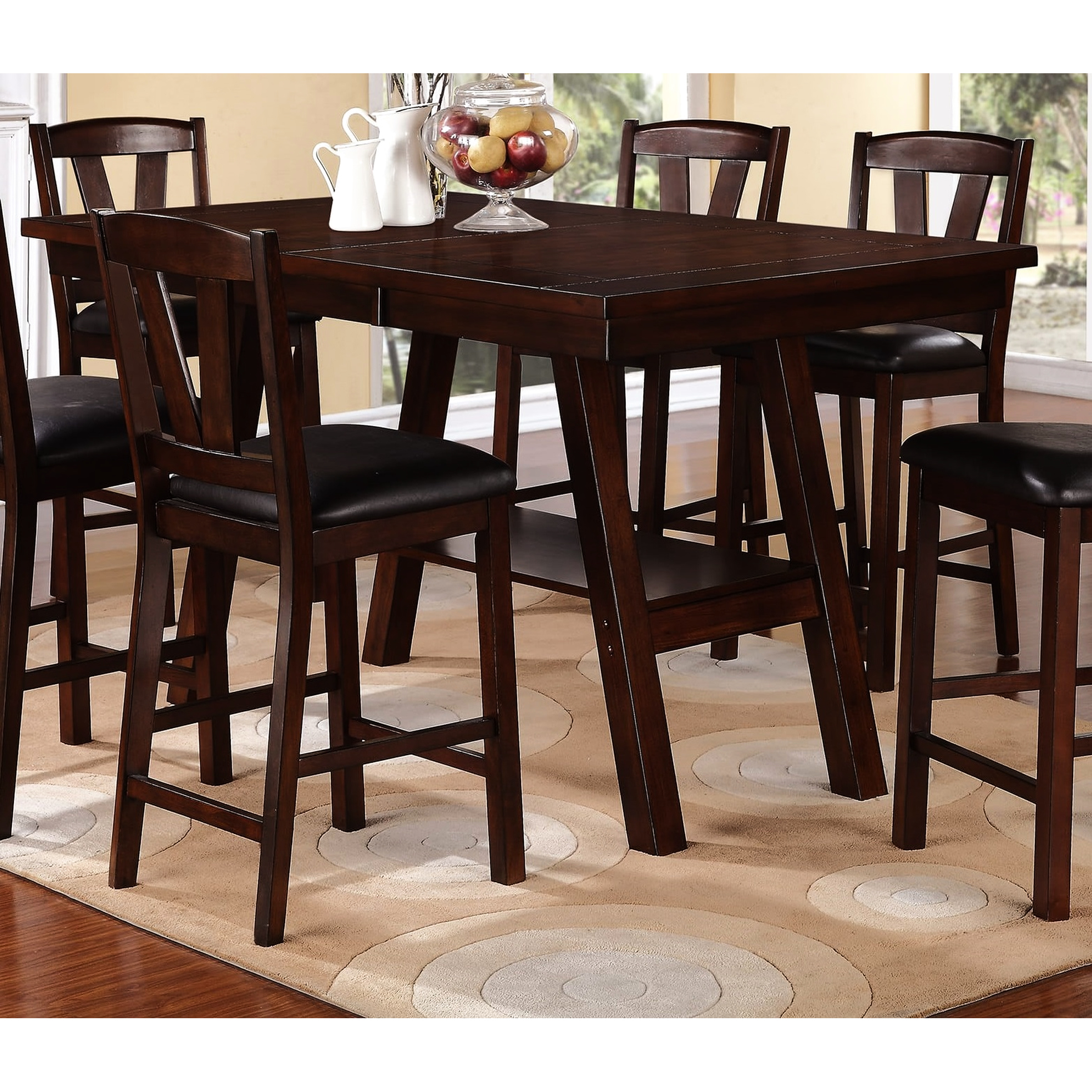 Modern Rubberwood Dining Table, Dark Walnut Finish, Rectangular Style ...