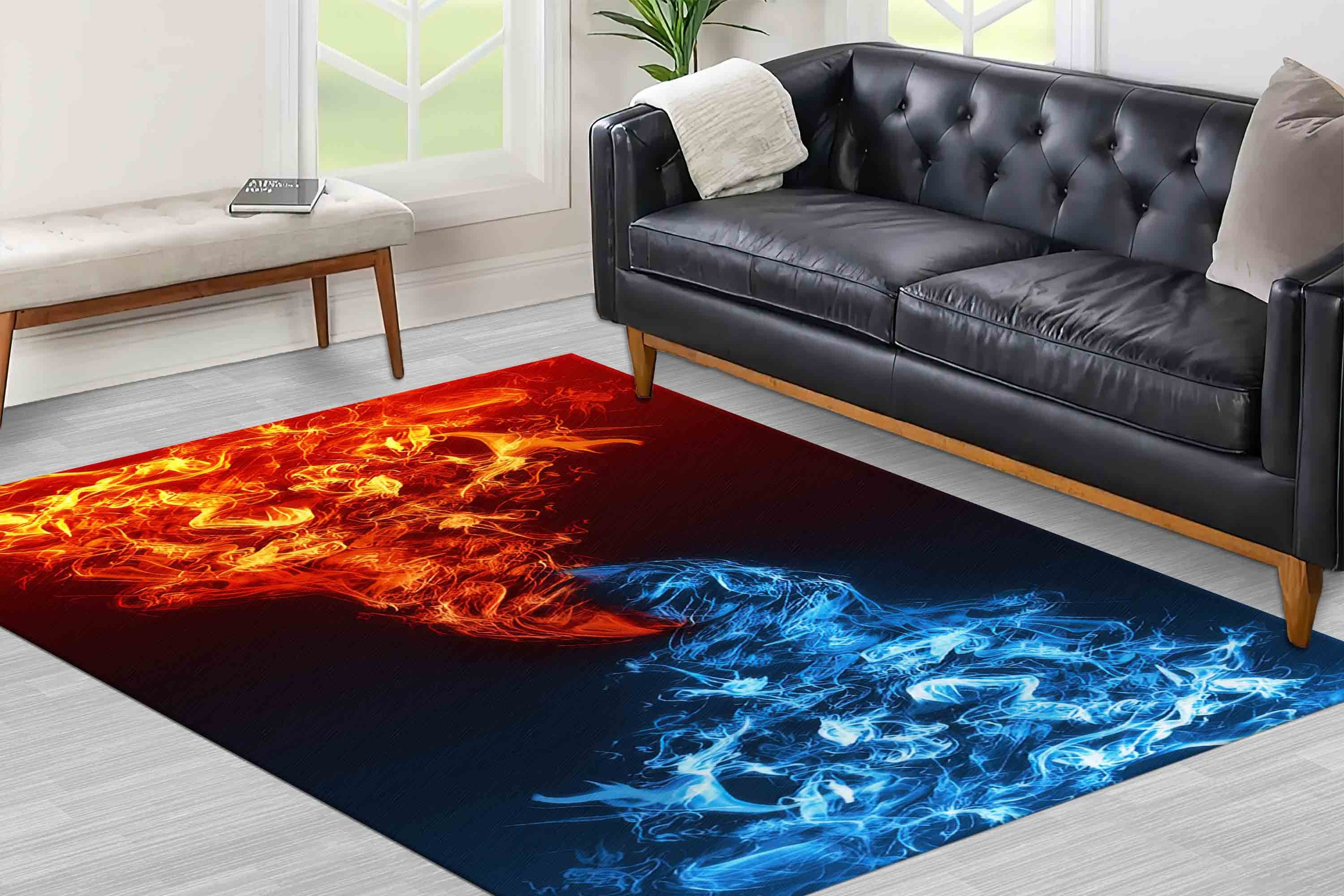 Modern Rugs, Rugs, Fire Vs Water War Rug, Wedding Rugs, Fire Rug, Water ...