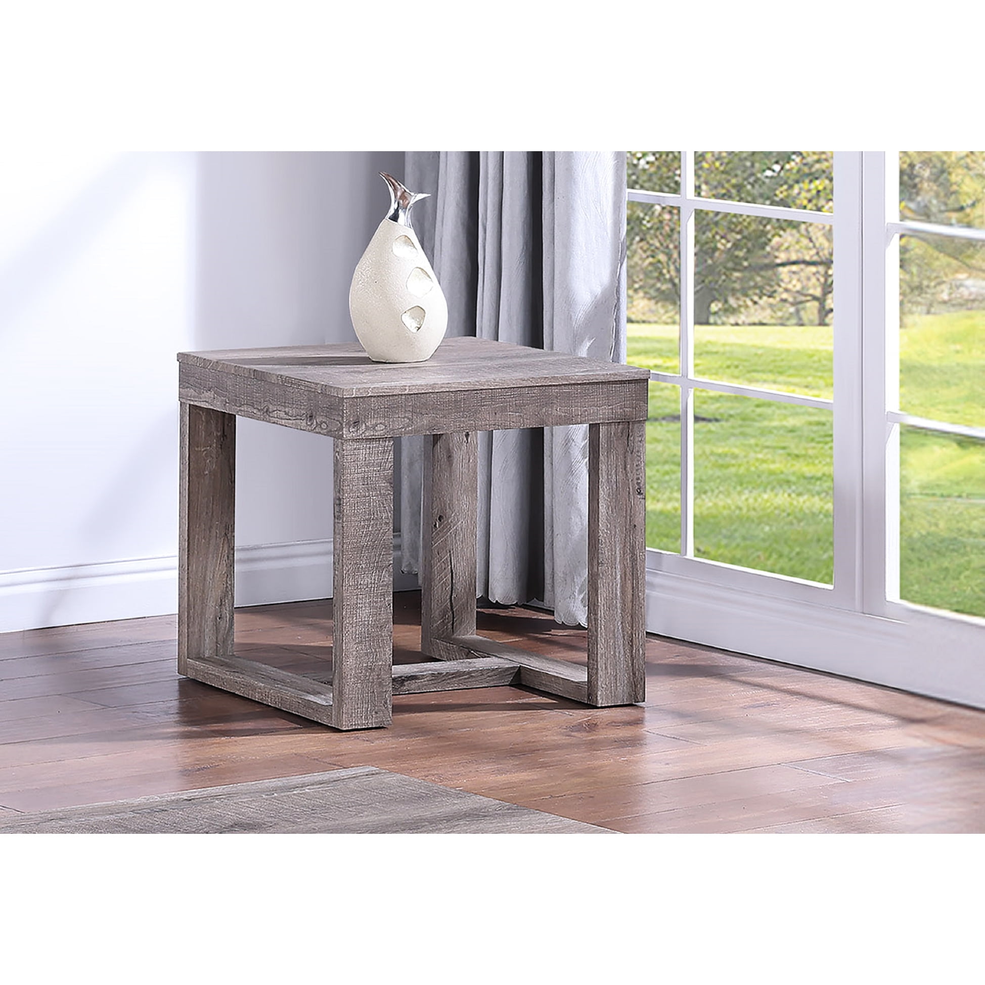 Modern Rustic End Table In Brown Tan For Primary Living Area ...