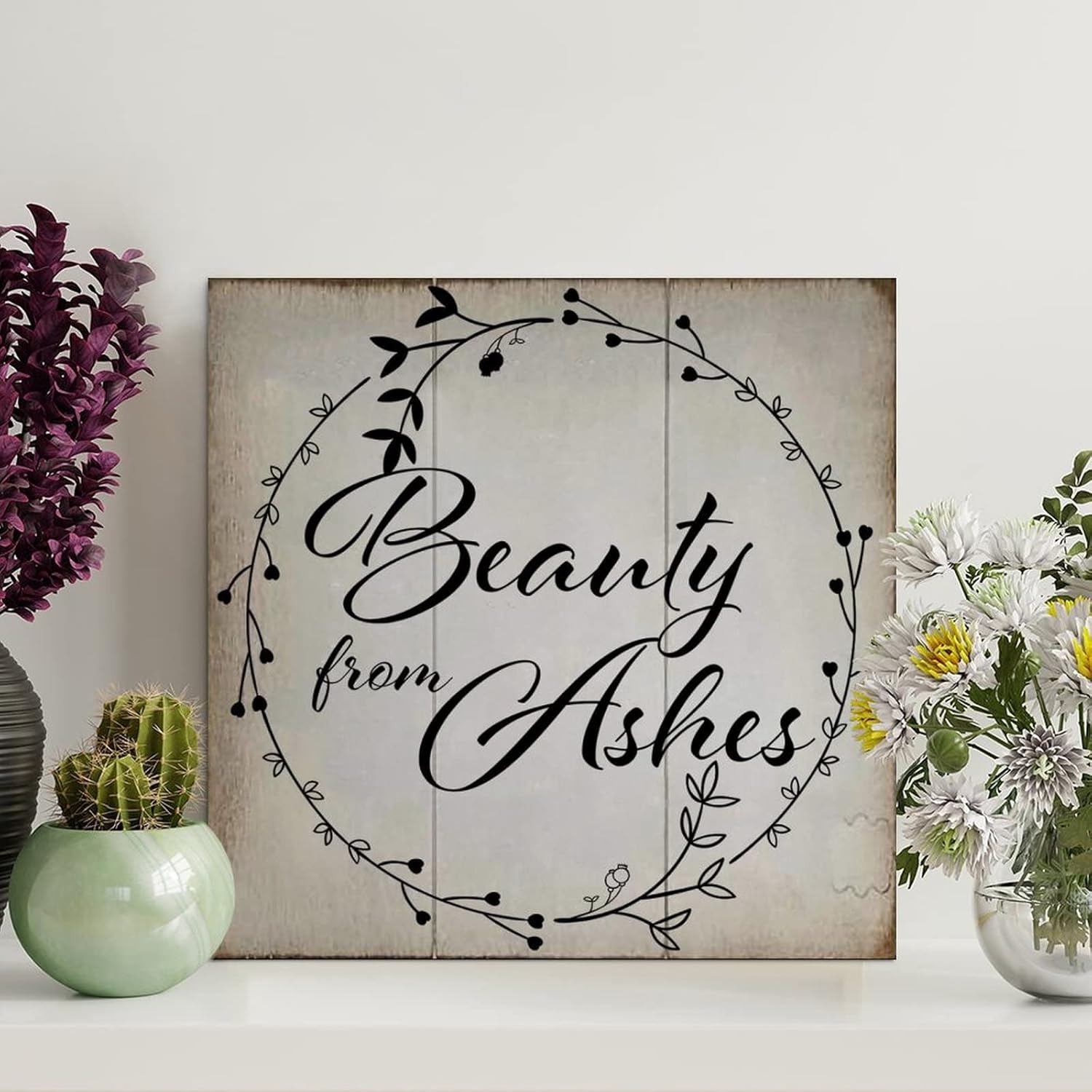 Modern Rustic Wooden Pallet Sign Beauty From Ashes Wood Signs With ...