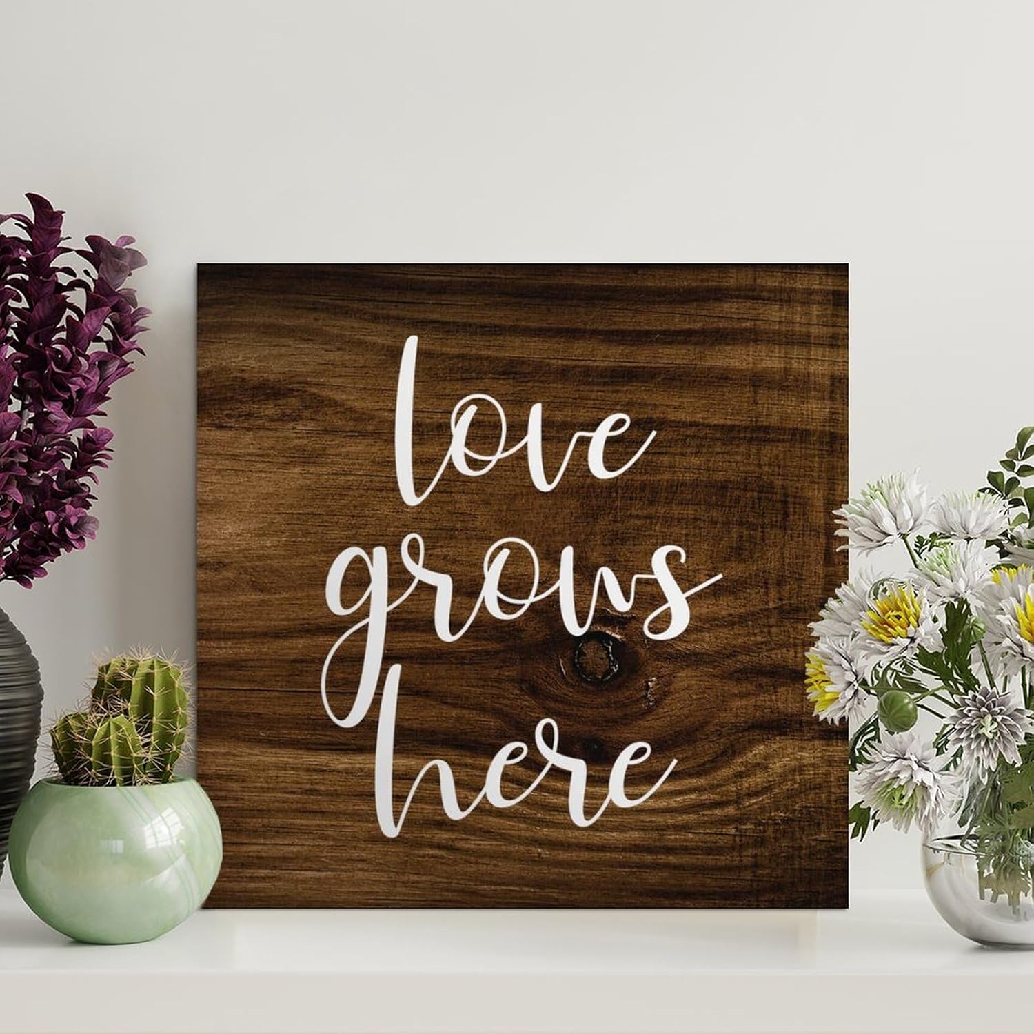 Modern Rustic Wooden Pallet Sign Love Grows Here Signs With Quotes ...