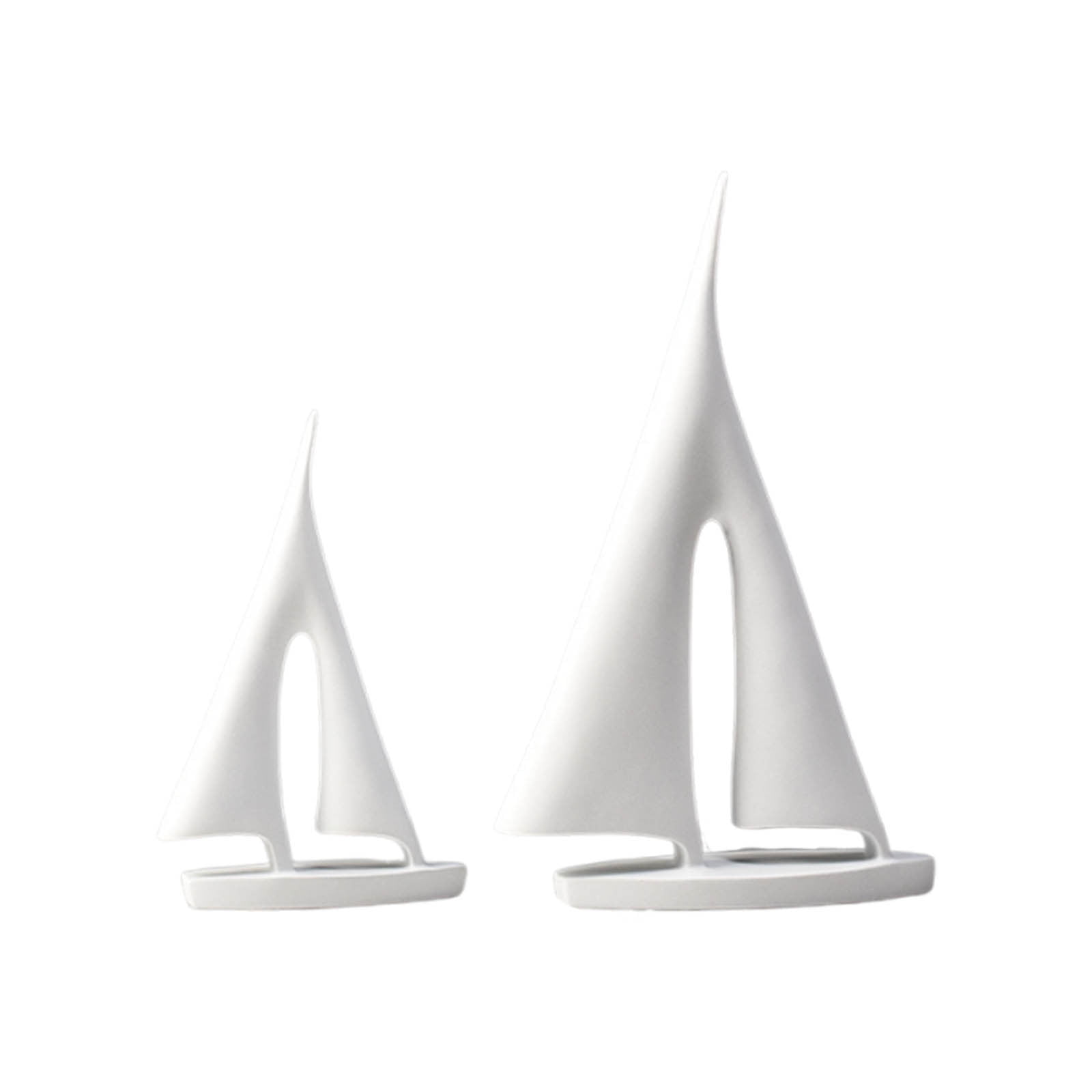 Modern Sailing Ship Decor-Set of 2 Resin Nautical Sculptures for Home ...