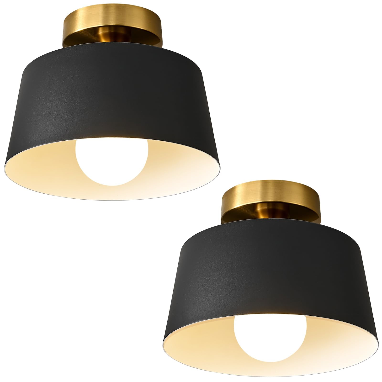 Modern Semi Flush Mount Ceiling Light 2 Pack,Metal Ceiling Light ...