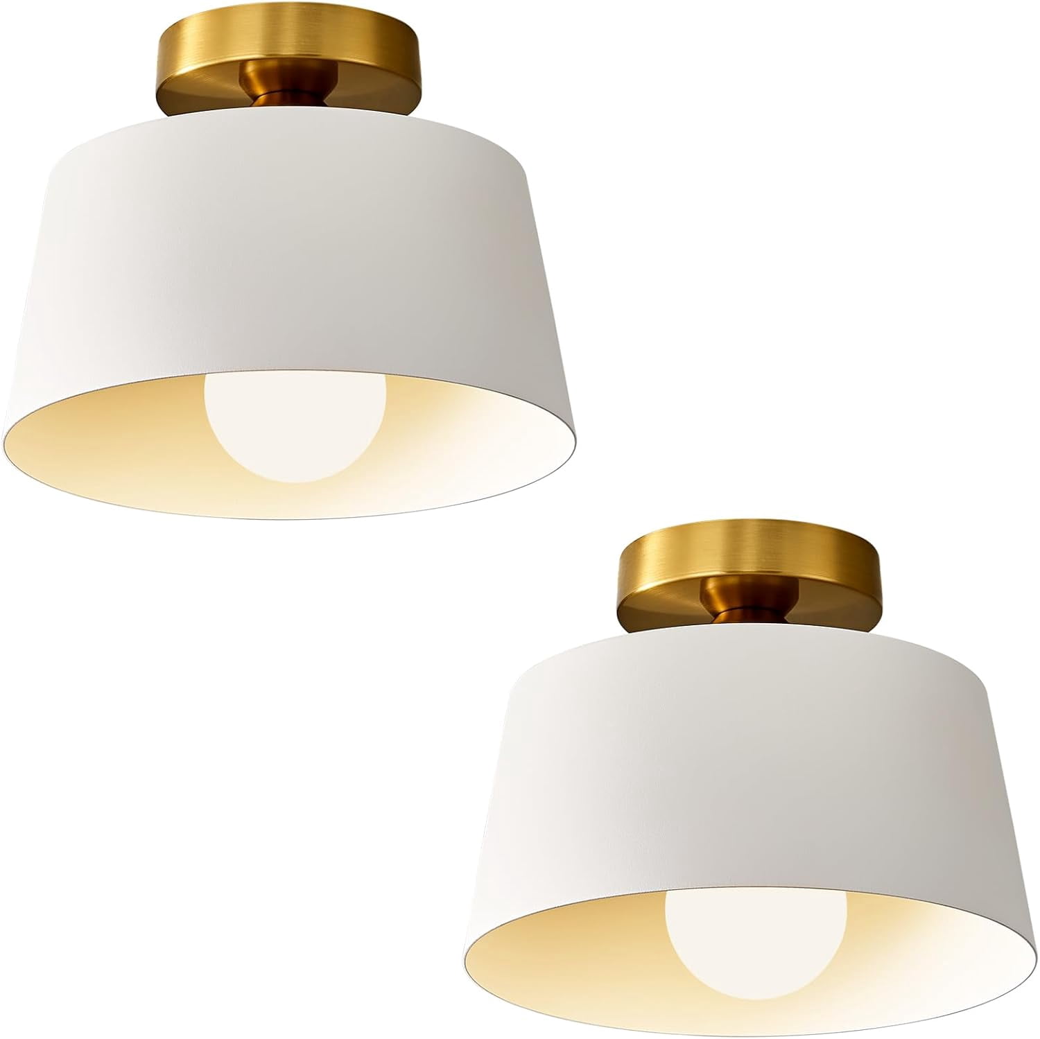 Modern Semi Flush Mount Ceiling Light 2 Pack,Metal Ceiling Light ...