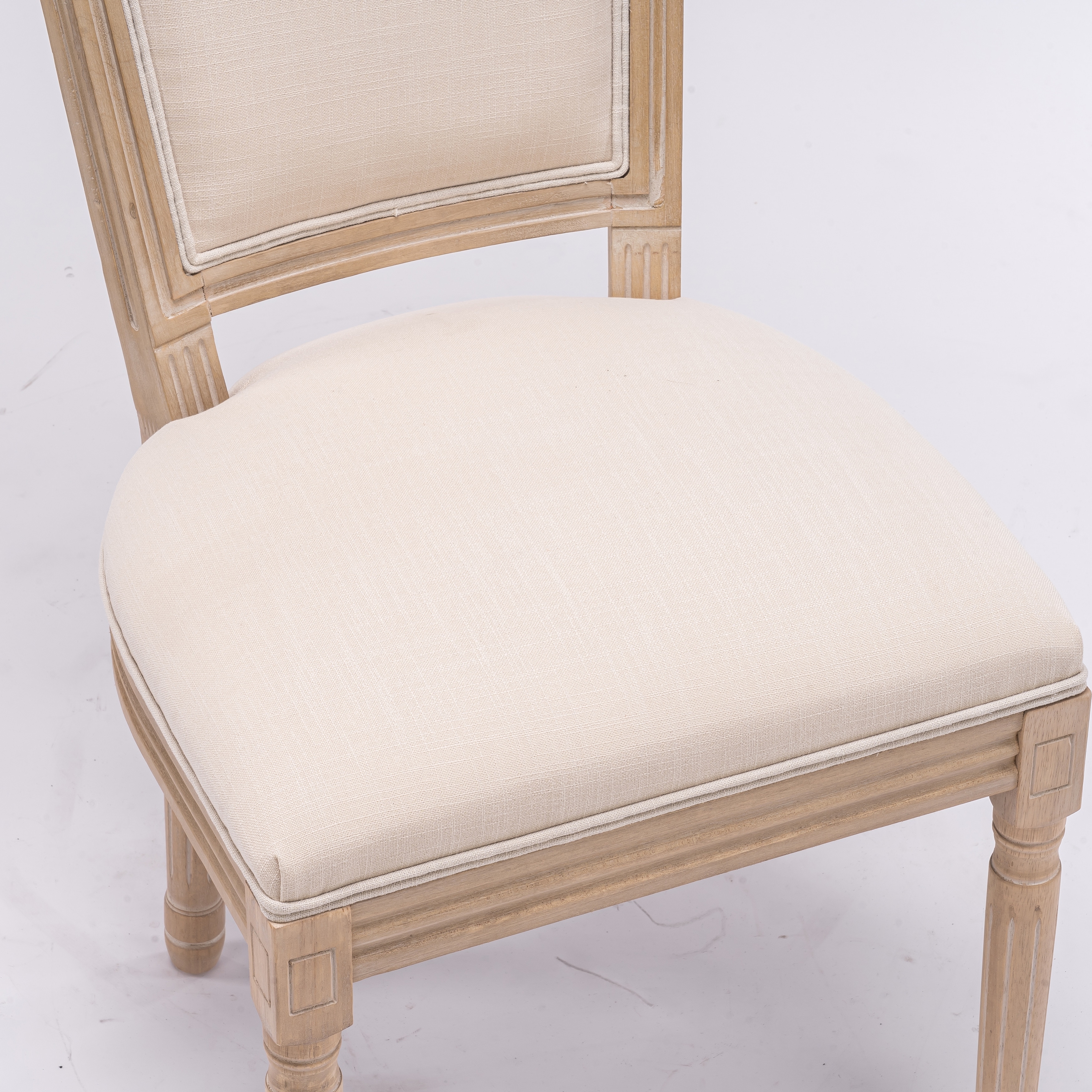 Modern Set of 2 Square Back Dining Chair Cream - Walmart.com