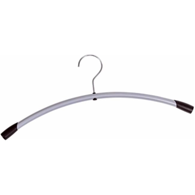 Modern Set of 6 Silver Grey Metal and Black Coat Hangers, Ideally ...