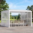 Modern Shade 10ft Pergola Privacy Screen, Galvanized Steel Louvered ...