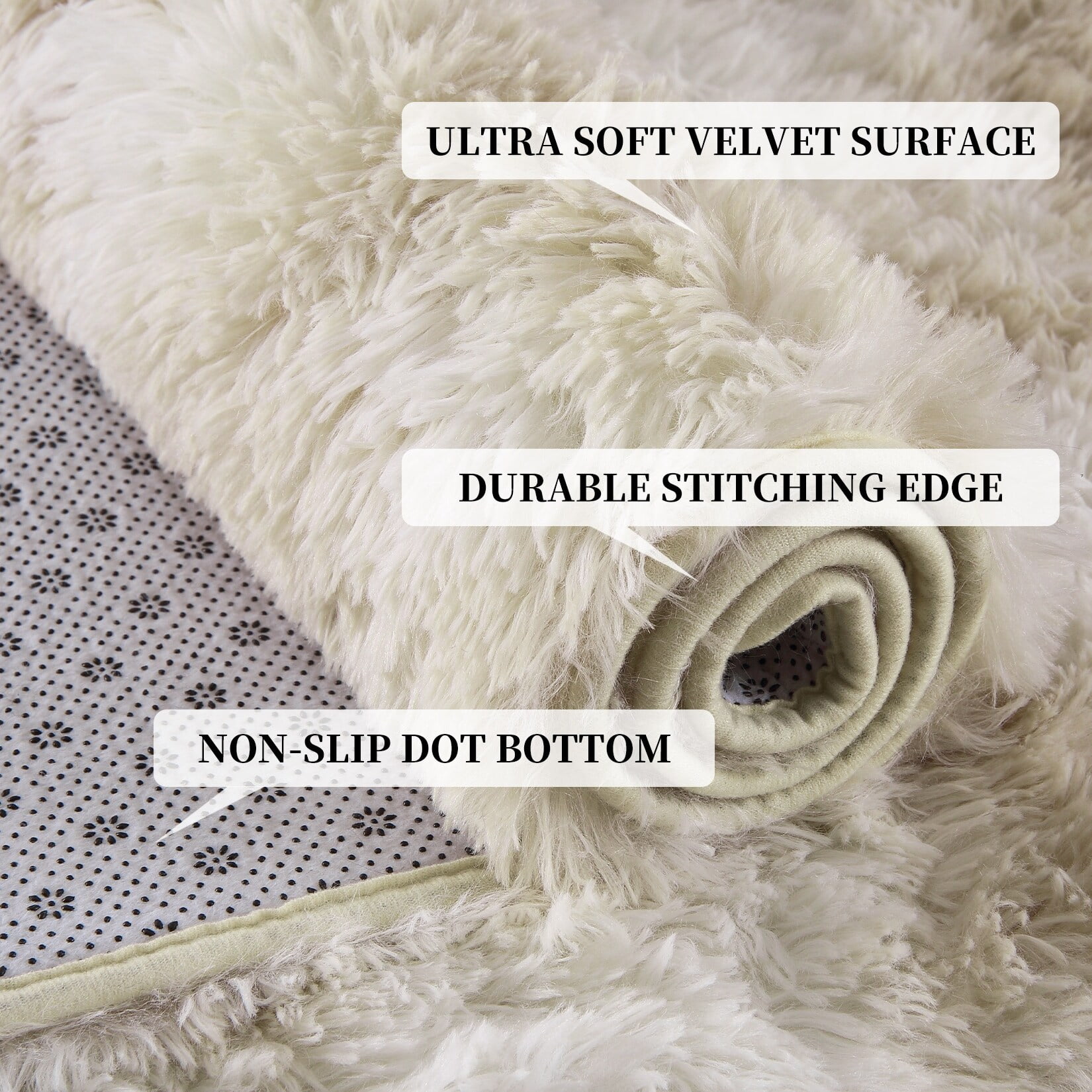 Modern Shag Area Rug, Ultra Soft Fluffy Shag Rug, Thick Plush Non ...