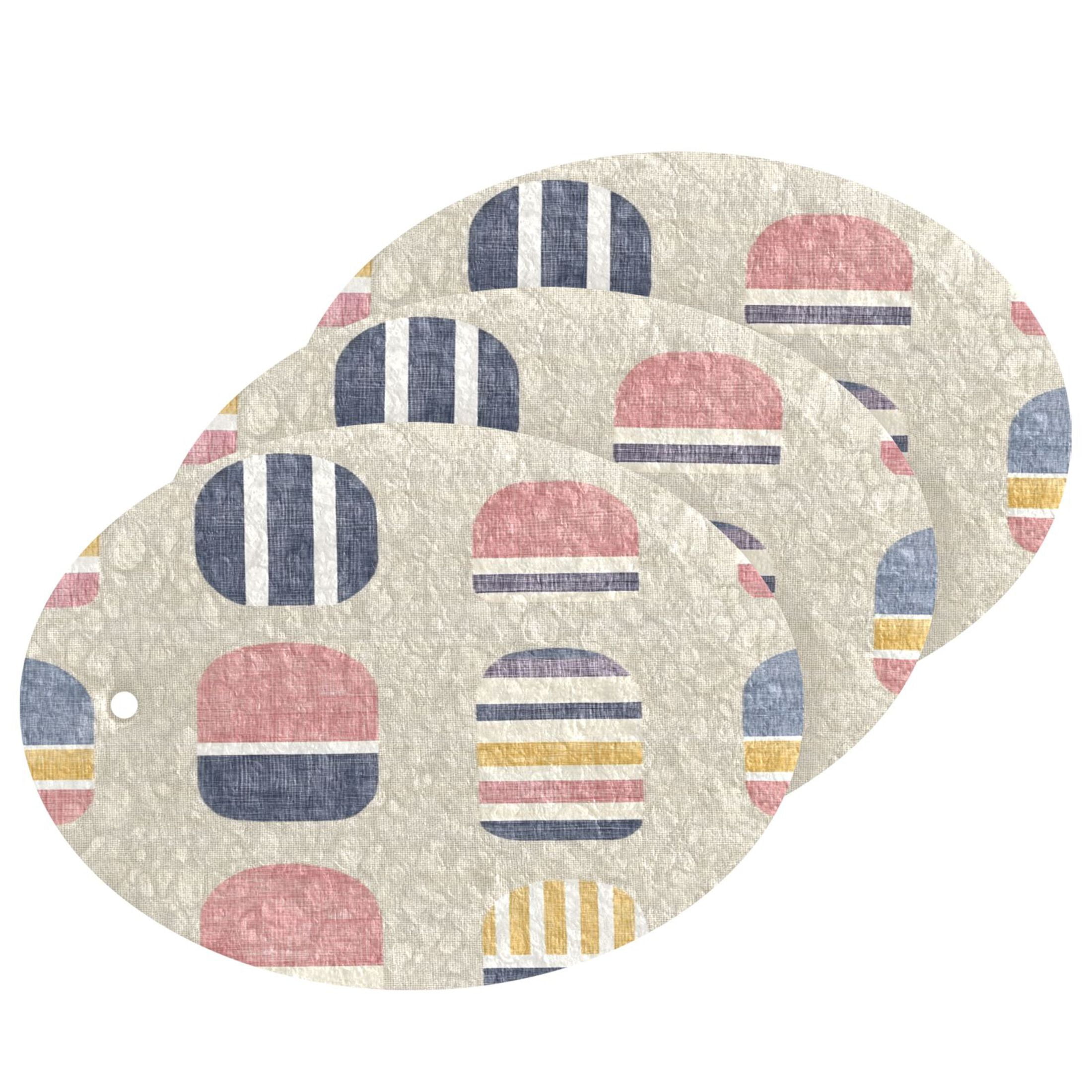 Modern Shapes Design 3 Pack Wood Pulp Dishwashing Sponges, Highly ...