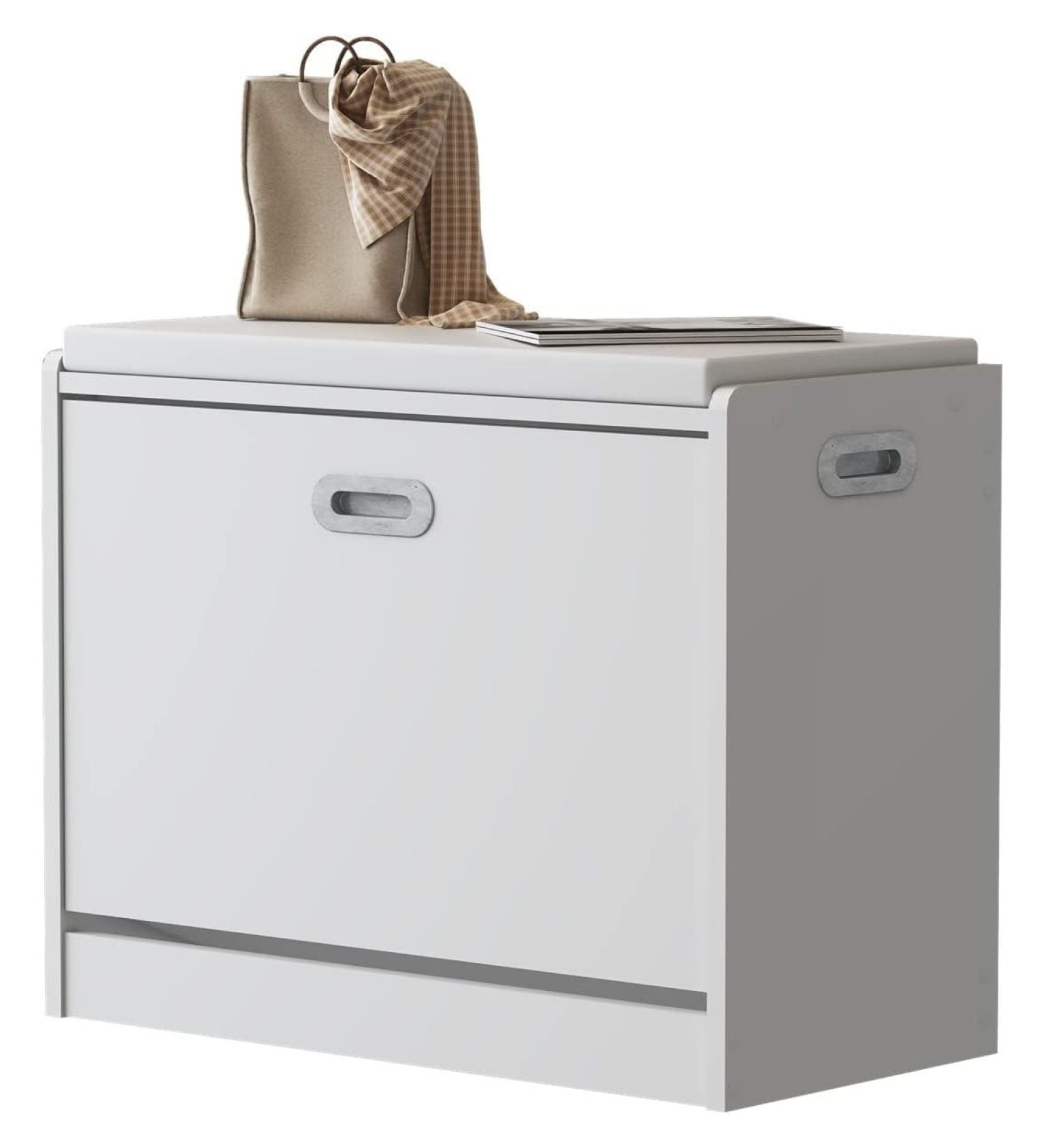 Modern Shoe Storage Bench 3-Tier Shoe Rack with Padded Seat & Hidden ...