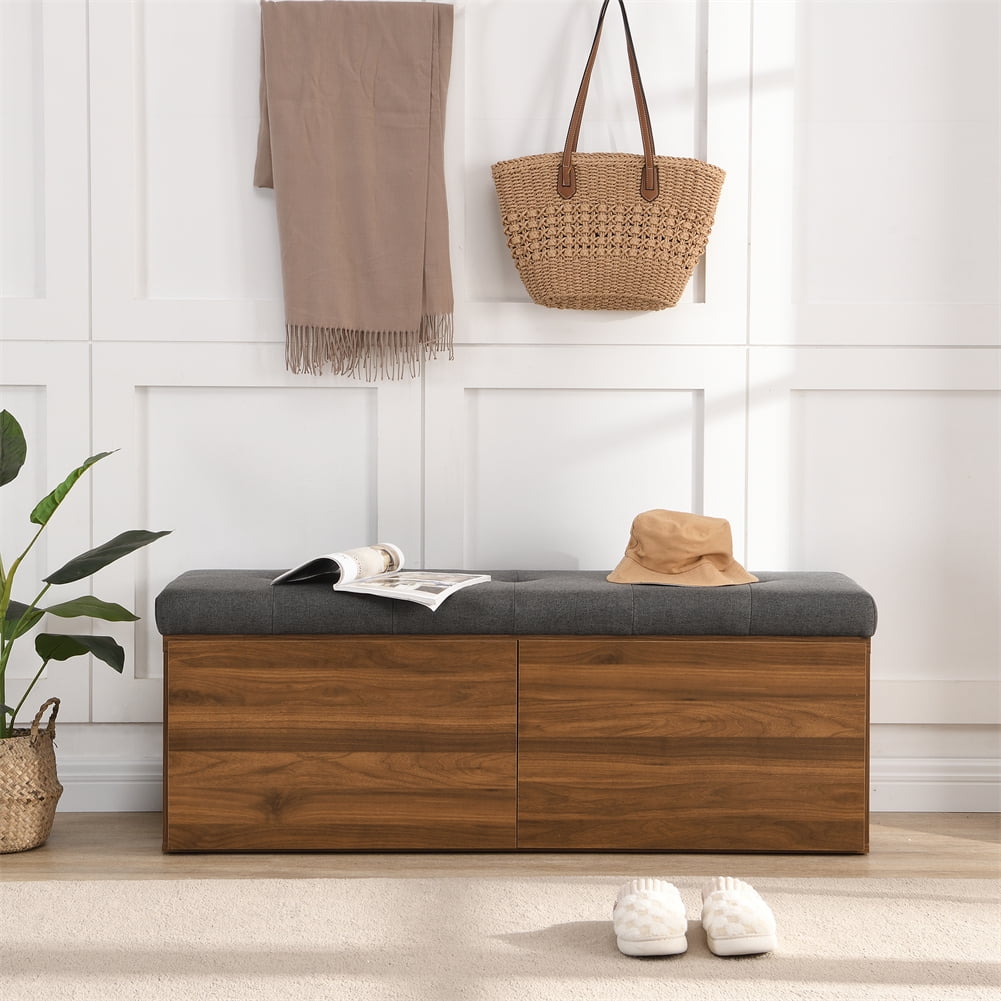 Modern Shoe Storage Bench, Entryway Shoe Bench with Cushion Seat ...