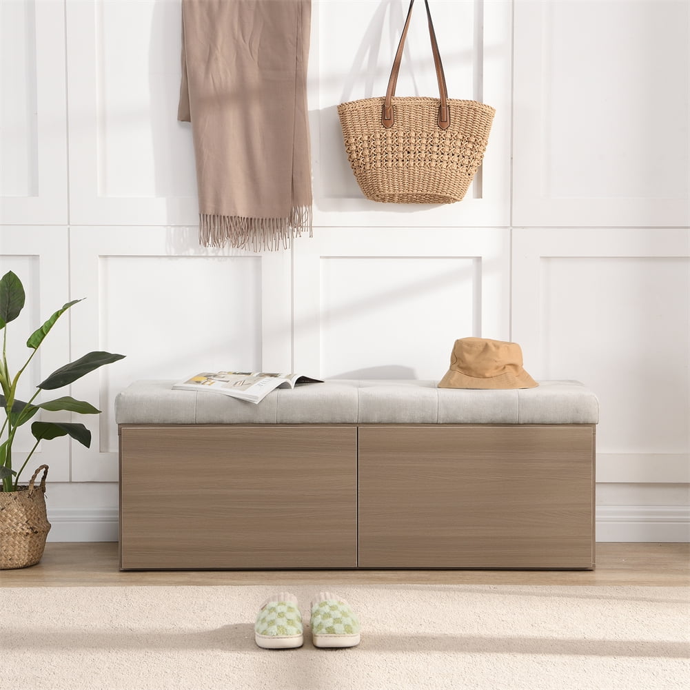 Modern Shoe Storage Bench, Entryway Shoe Bench with Cushion Seat ...