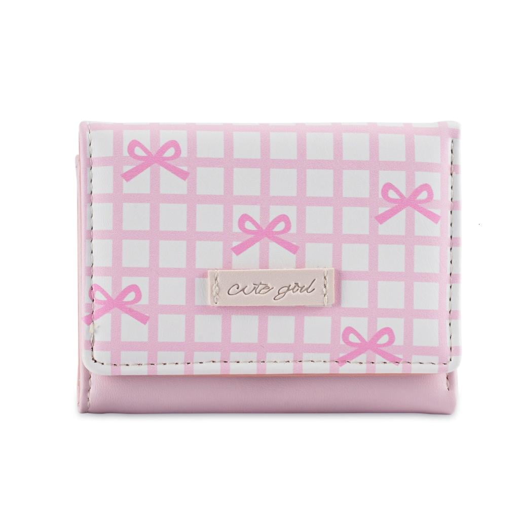 Modern Short PU Wallet Striped Design Bows Embellishment Practical ...