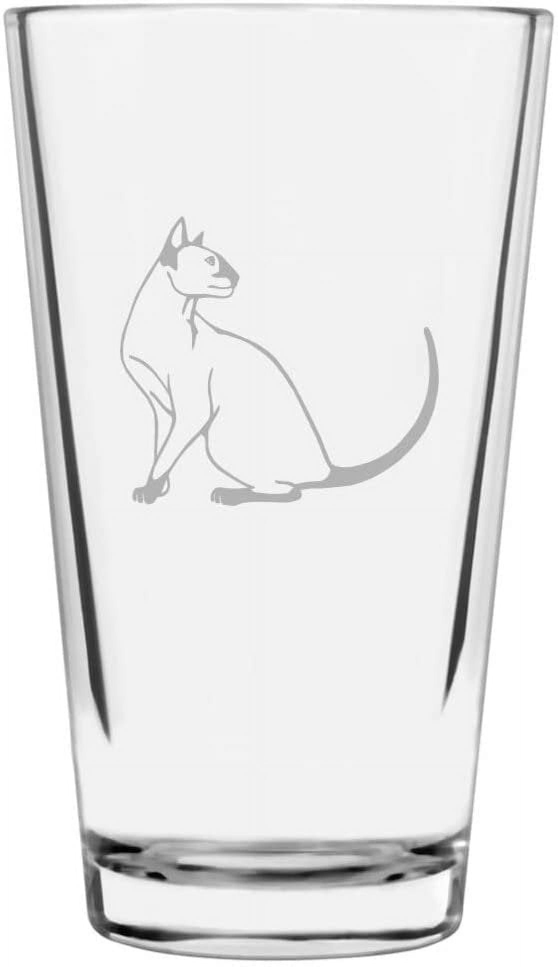Modern Siamese Side View 1 Cat Themed Etched 16oz Libbey Pint Glass ...