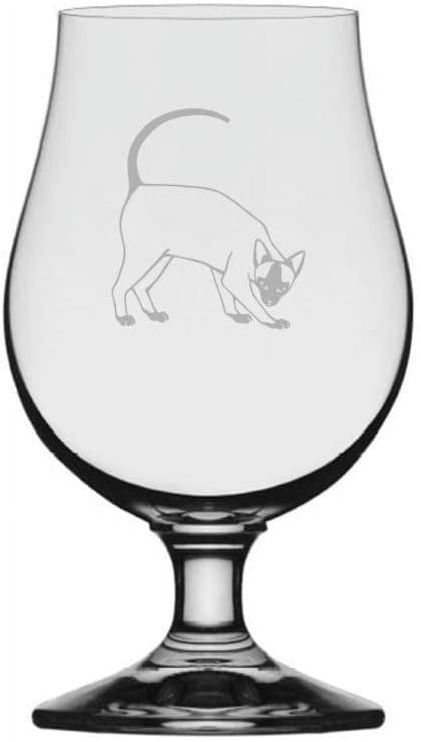 Modern Siamese Side View 2 Cat Themed Etched 13.25oz Iona Beer Glass ...