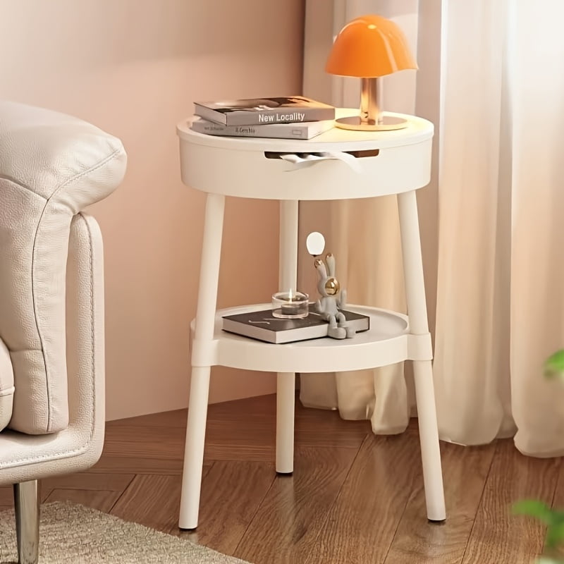 Modern Side Table - Easy Assembly White End Table for Living Room ...