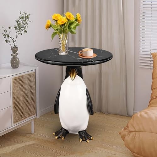 Modern Side Tables Living Room - End Table Unique Office Penguin Statue ...