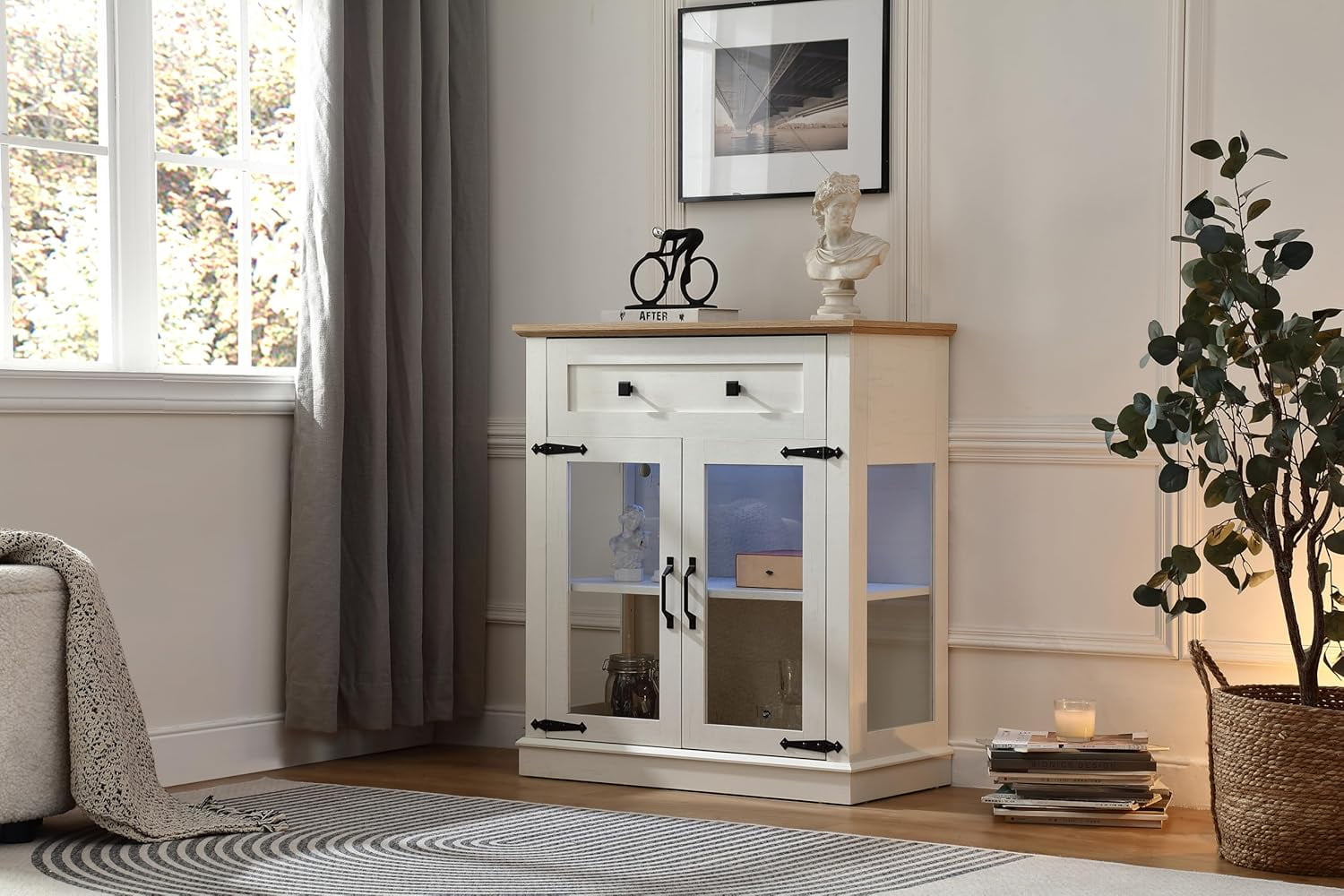 Modern Sideboard Buffet Cabinet,31.5'' Small Buffet Cabinet with ...