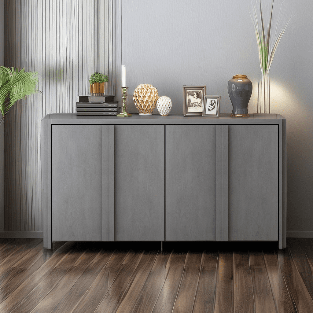 Modern Sideboard Buffet Cabinet 60-Inch Wood Credenza Console Storage ...