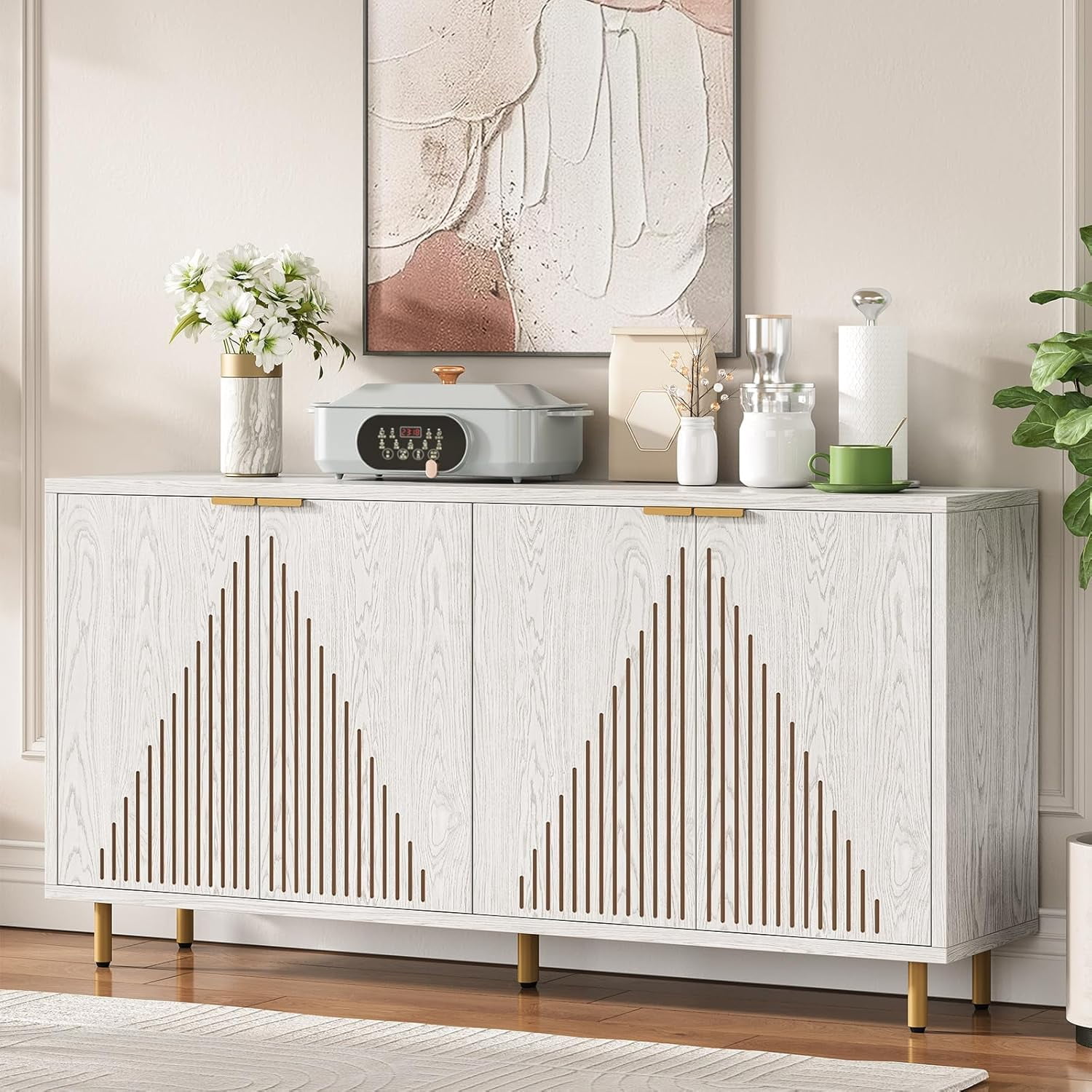 Modern Sideboard Buffet Cabinet with Storage, 59" Kitchen Storage ...