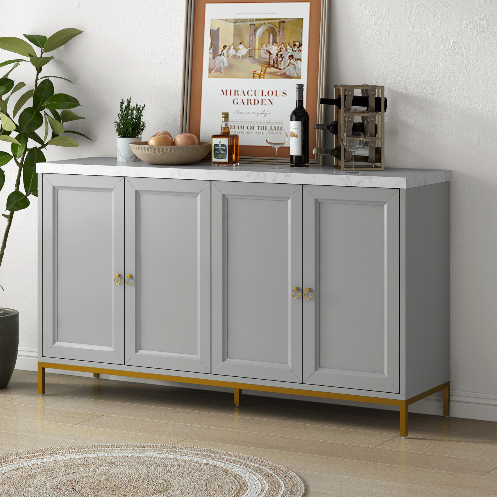 Modern Sideboard Buffet Cabinet with Storage, Accent Console Table ...