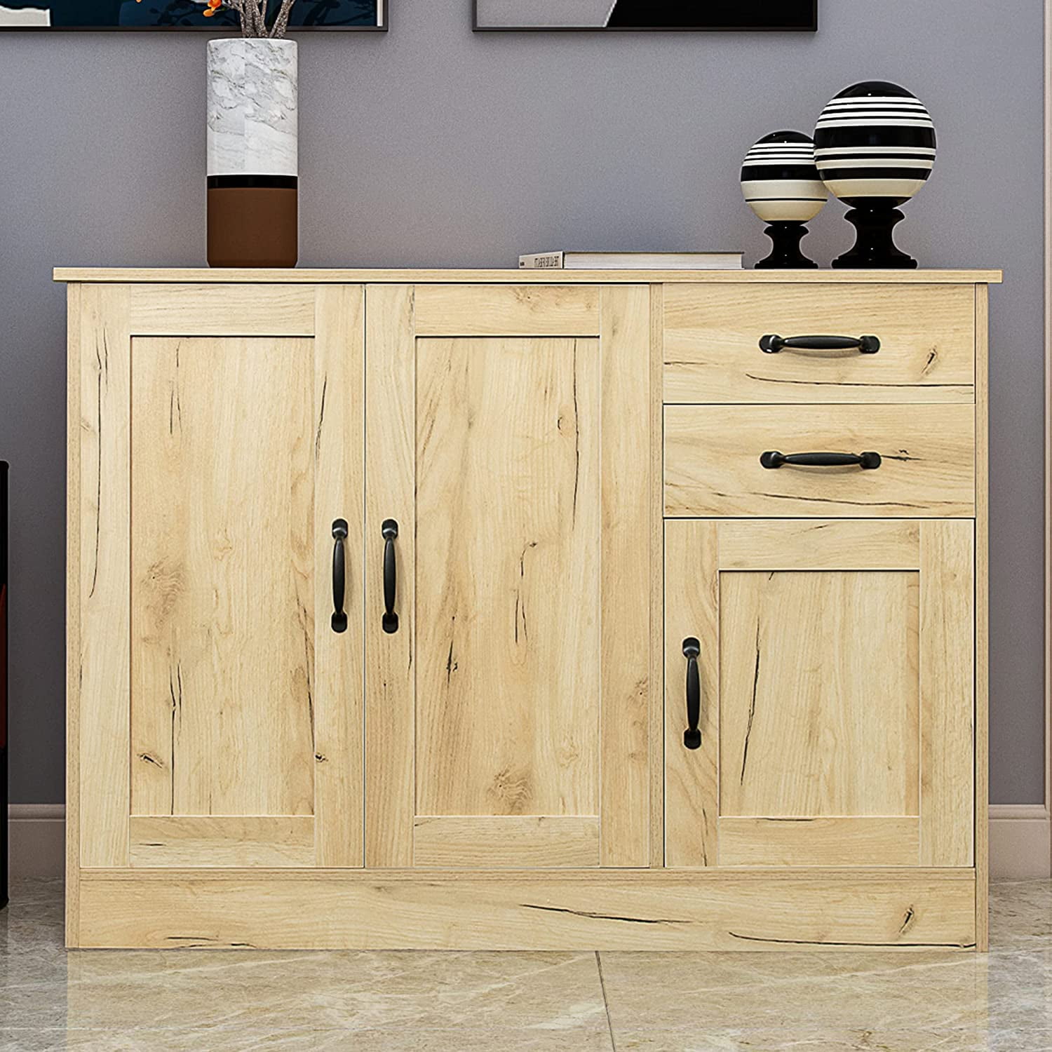 Modern Sideboard Buffet Server Table Wood Storage Cabinet with ...