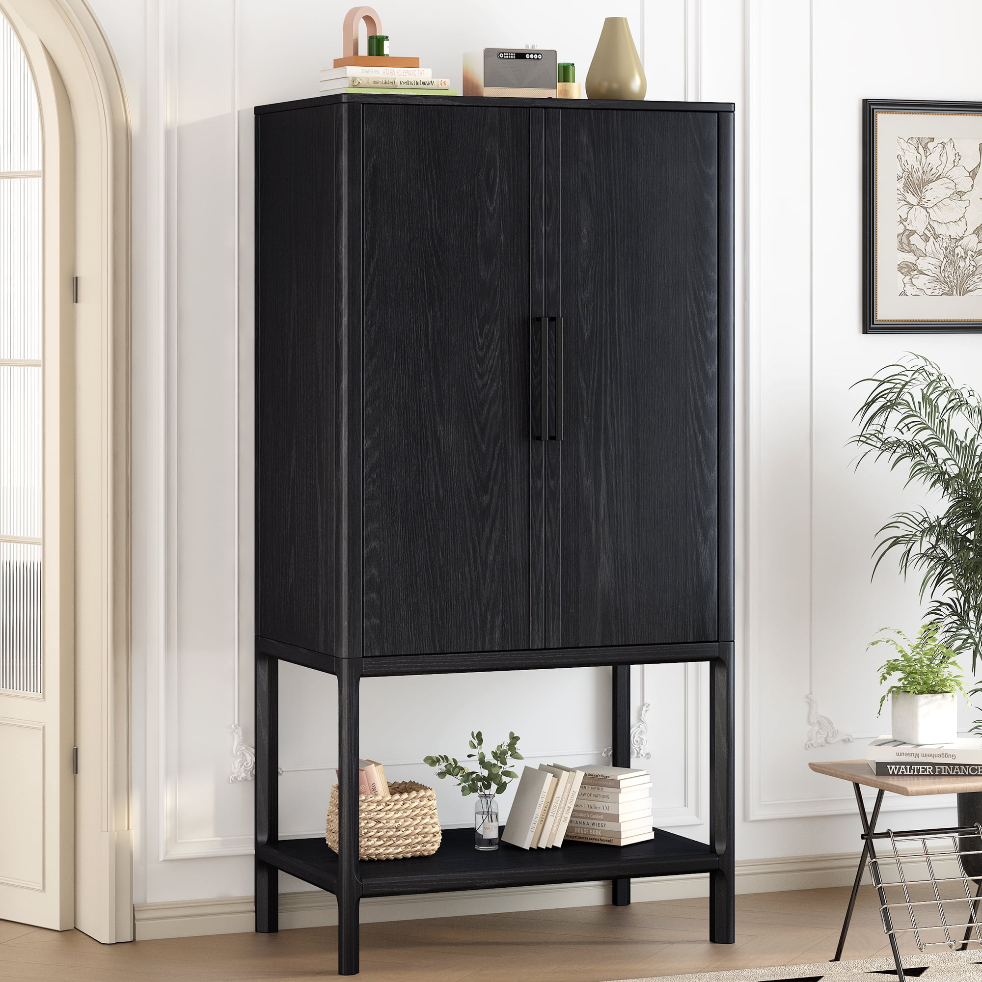 Modern Sideboard Cabinet, 71.8-Inch Height Buffet Sideboard Table, Oak ...
