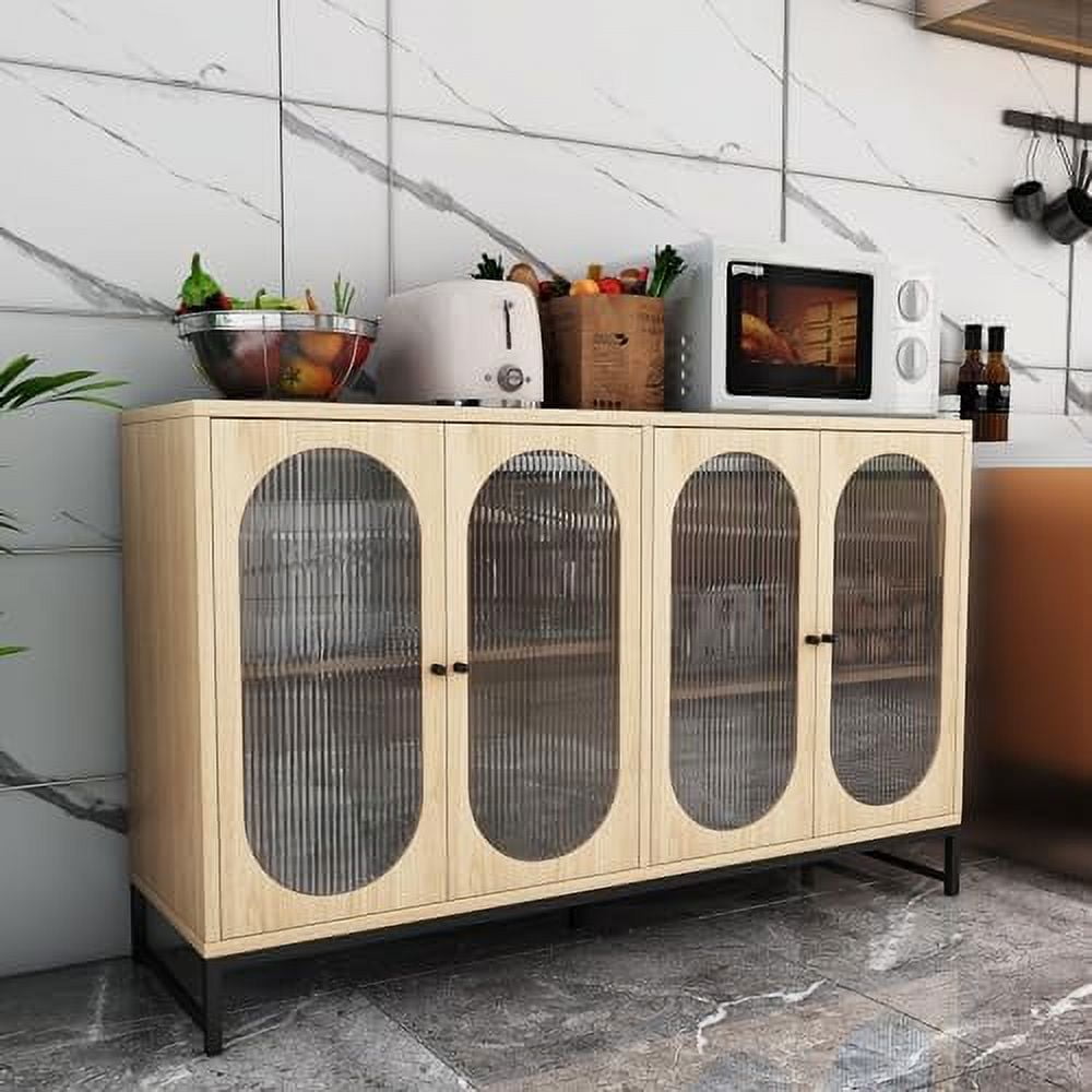 Modern Sideboard Cabinet, Accent Storage Cabinet with Glass Doors ...